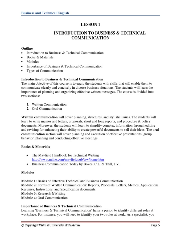 Technical and Business Writing Lec 1 | PDF | Communication | Employment