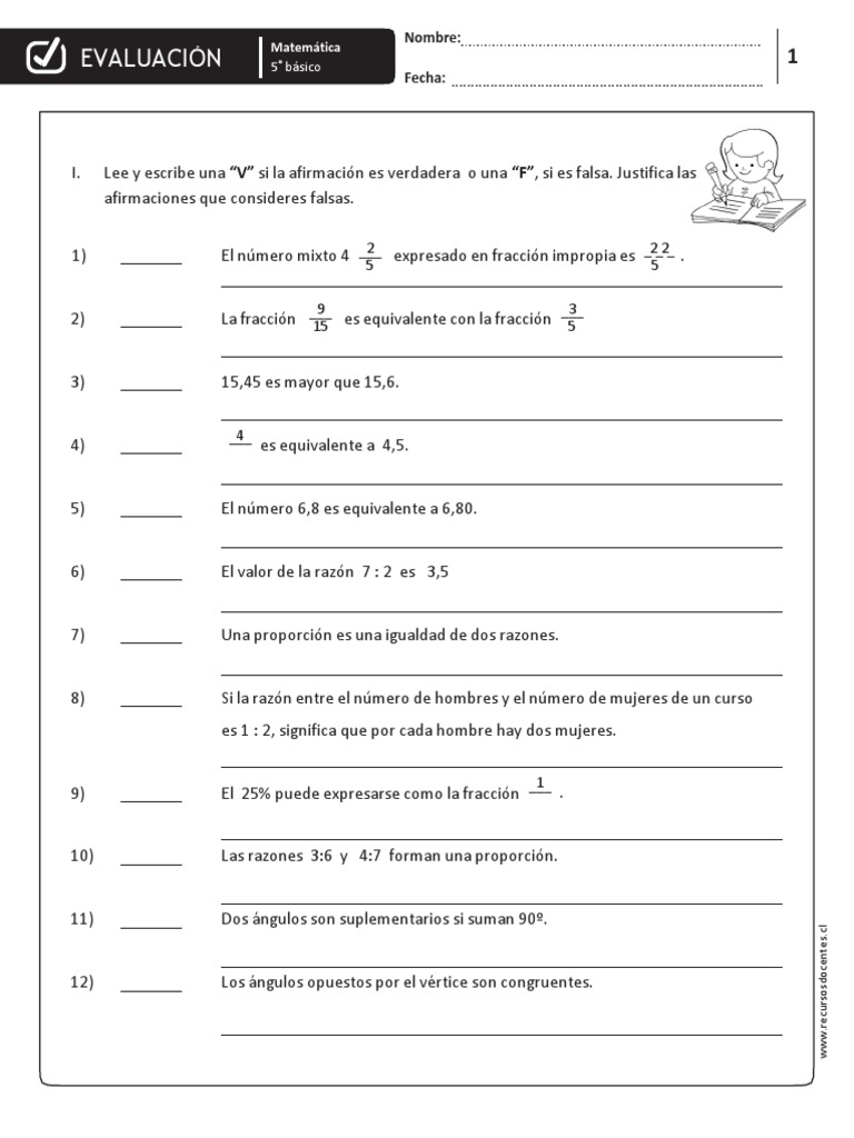 Evaluacion Final Matematicas 5o Primaria | PDF | Aritmética | Matemática Elemental