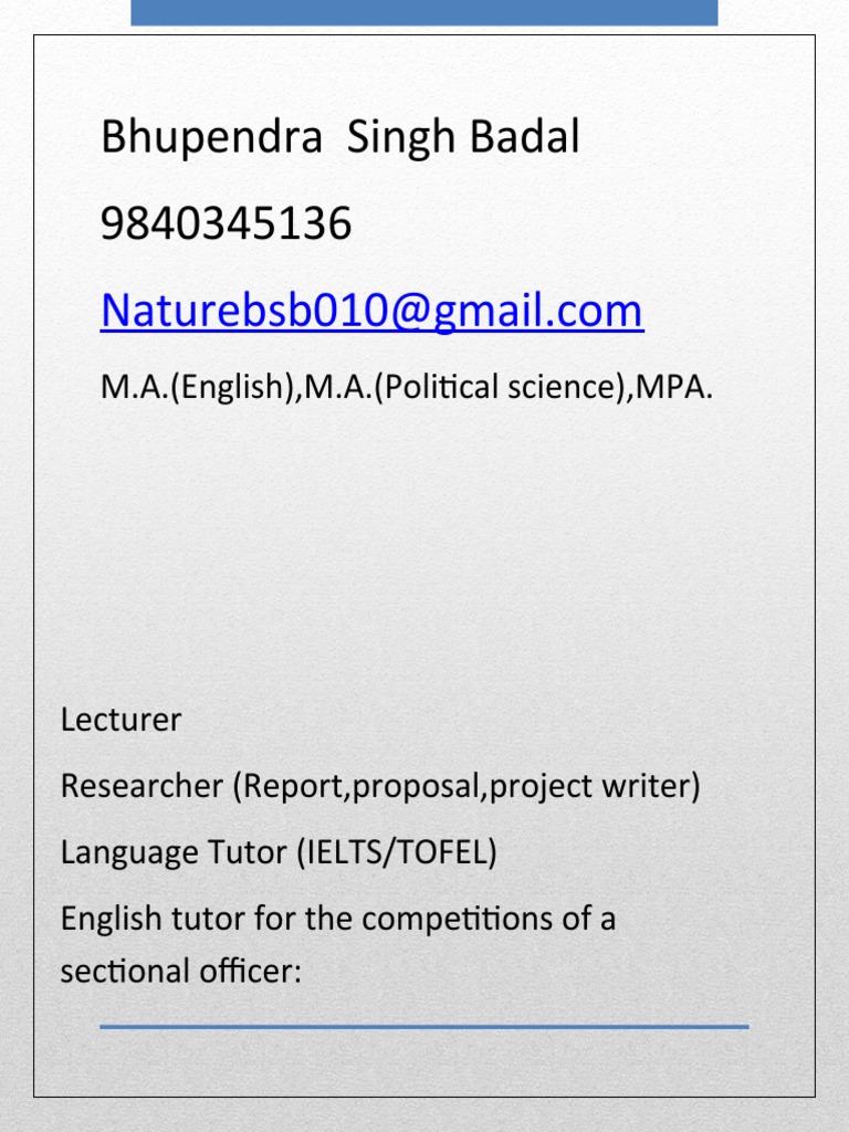 Bhupendra Singh Badal | PDF