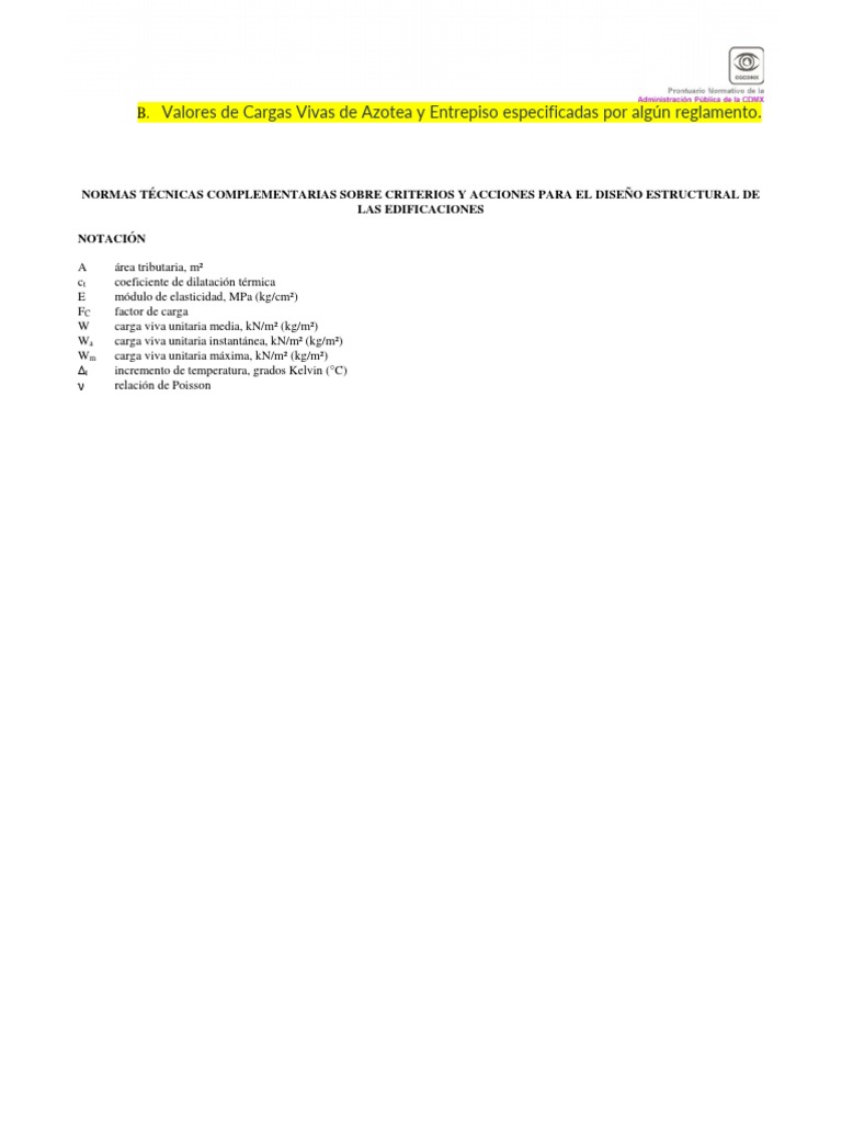 CARGAS VIVAS | PDF | Fundación (Ingeniería) | Hormigón