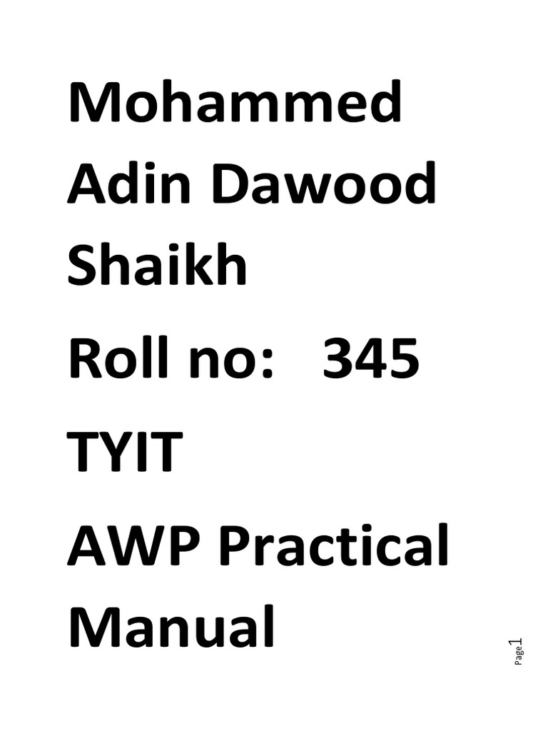 Adin Awp Practicalmanual Pdf Letter Case Inheritance Object Oriented Programming