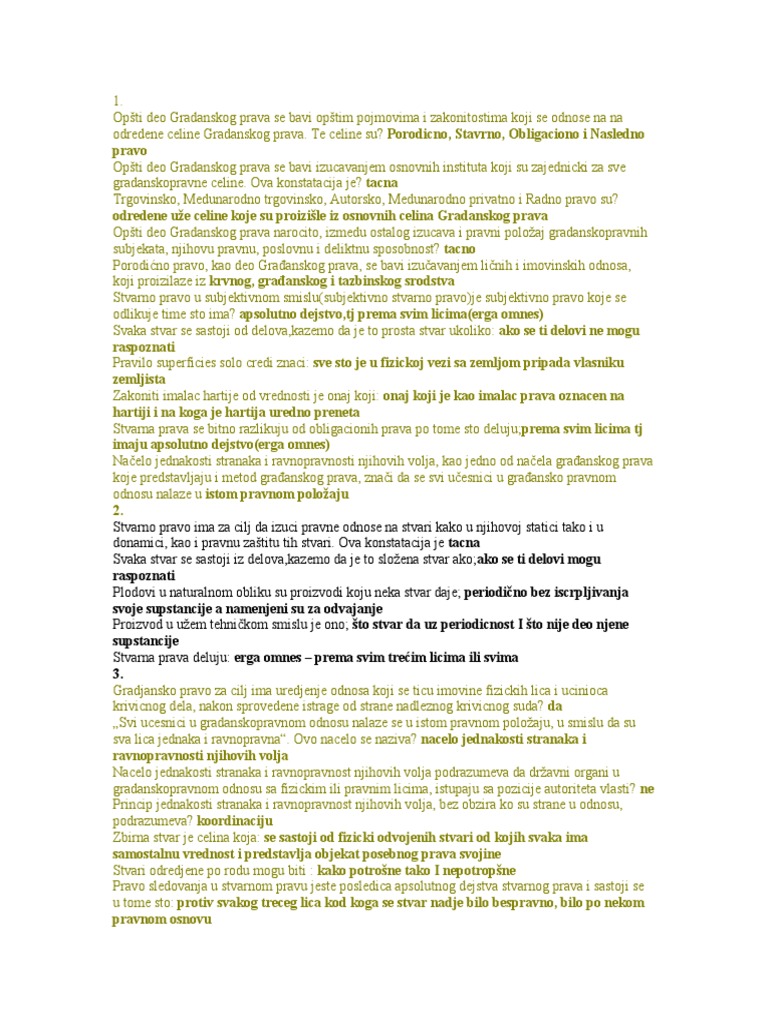k1 Gradjansko I Starno Pravo | PDF