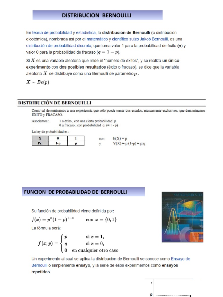 DIST. BERNOULLI y BINOMIAL y NORMAL | PDF | Distribución normal | Distribución de probabilidad
