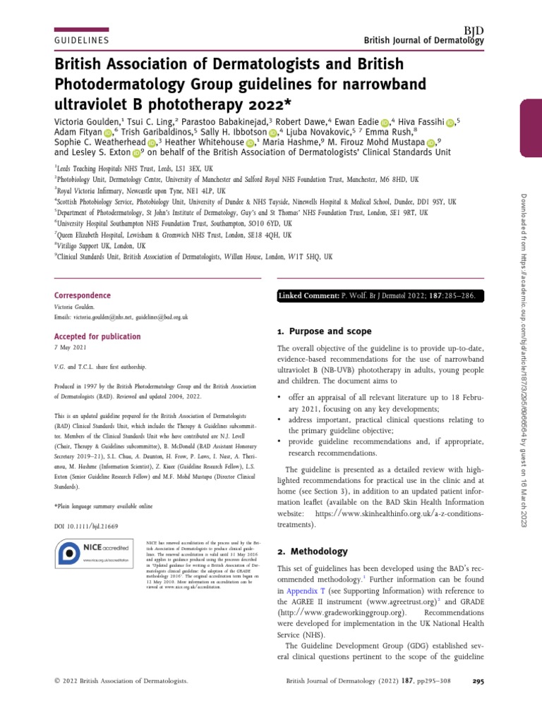 British Association of Dermatologists and British Photodermatology ...