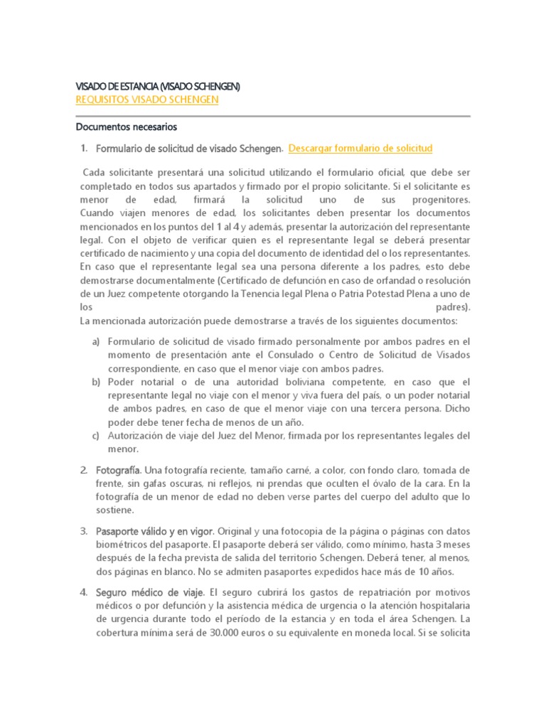 VISADO DE ESTANCIA - Visado Schengen | PDF | Visa de viaje | Pasaporte