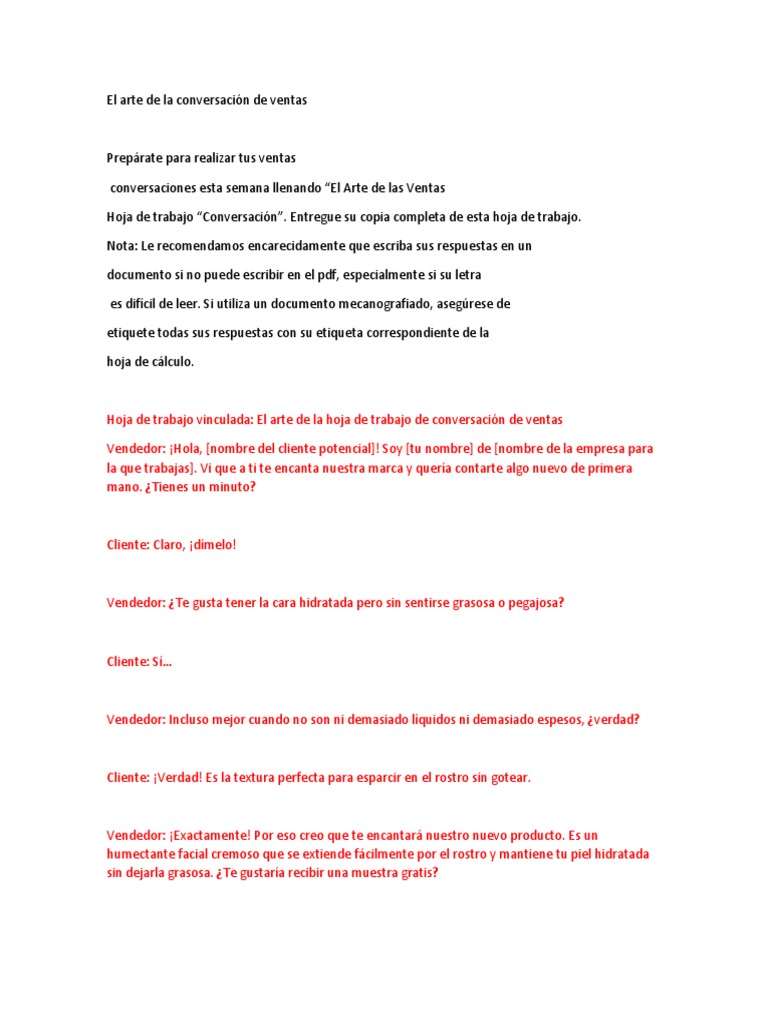 A5 El Arte de La Conversación de Ventas | PDF