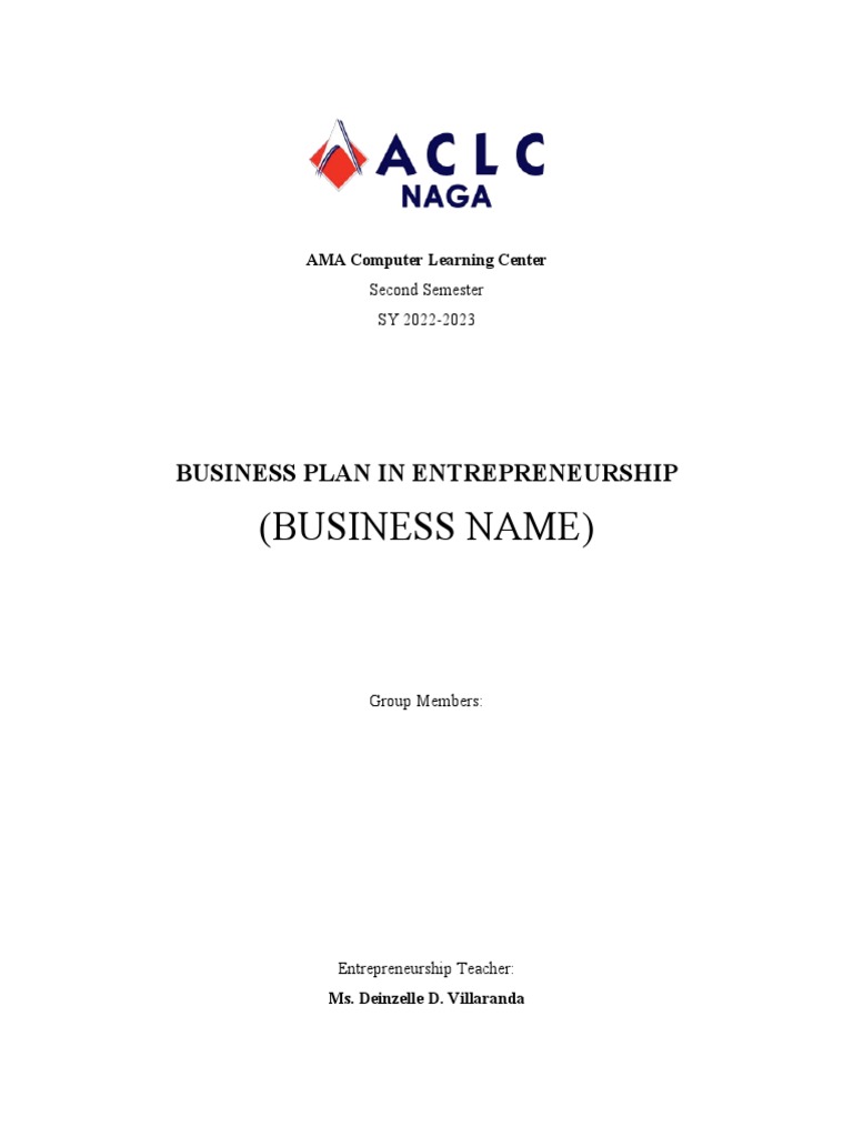 Cover Page For Entrepreneurship | PDF