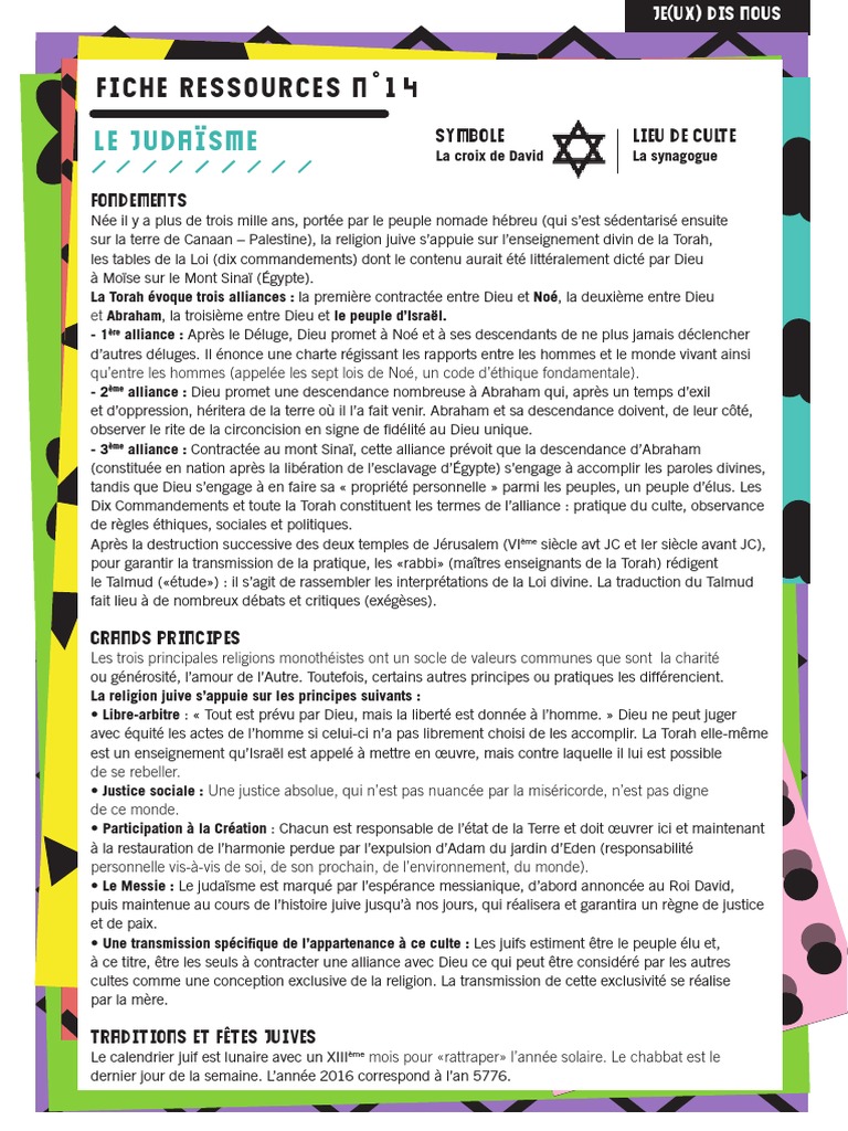 Fiche 14 | PDF | Les juifs et le judaïsme