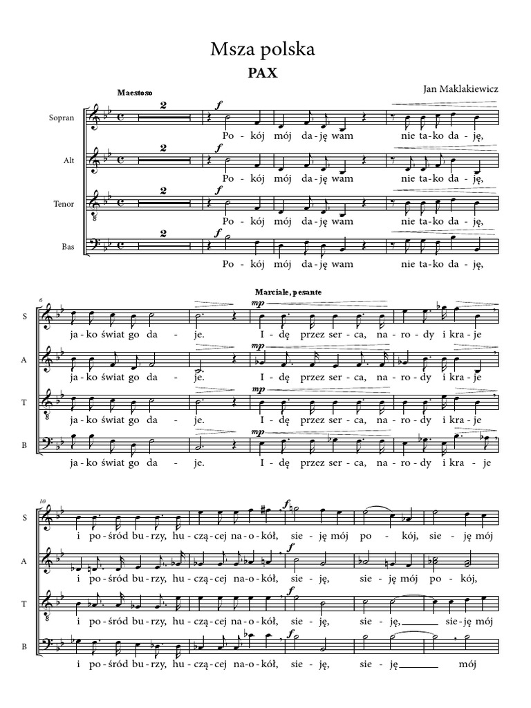 Msza Polska 8 Pax Maklakiewicz | PDF