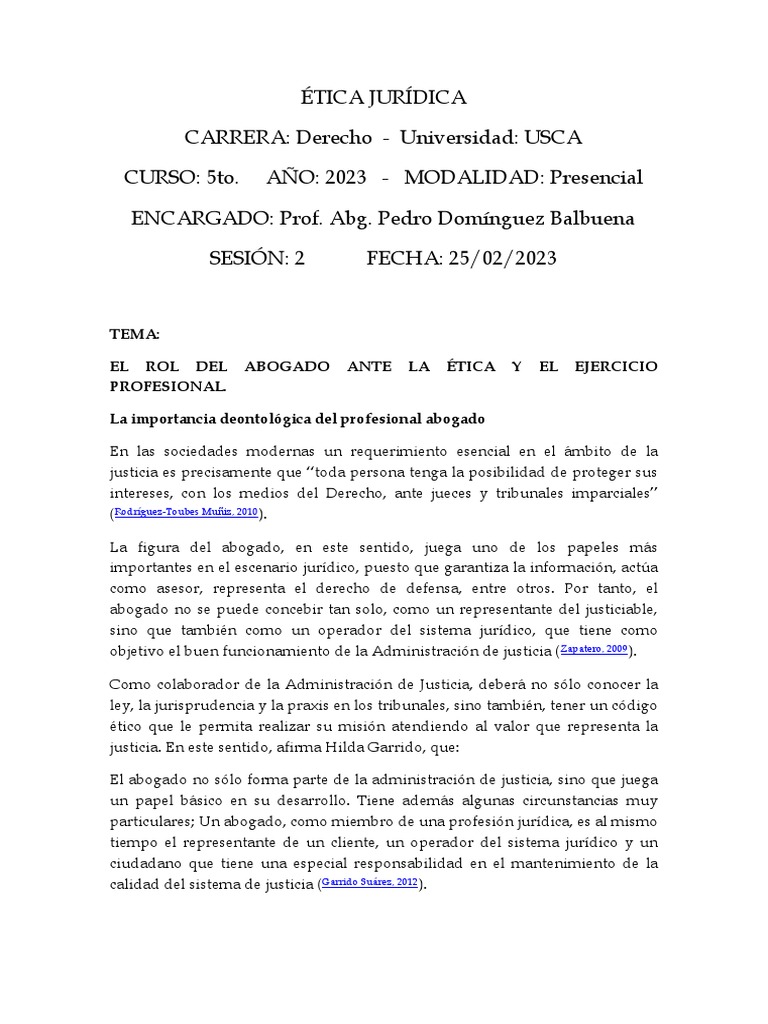 El rol de la ética y la deontología en el ejercicio de la abogacía | PDF | Moralidad | Ética ...