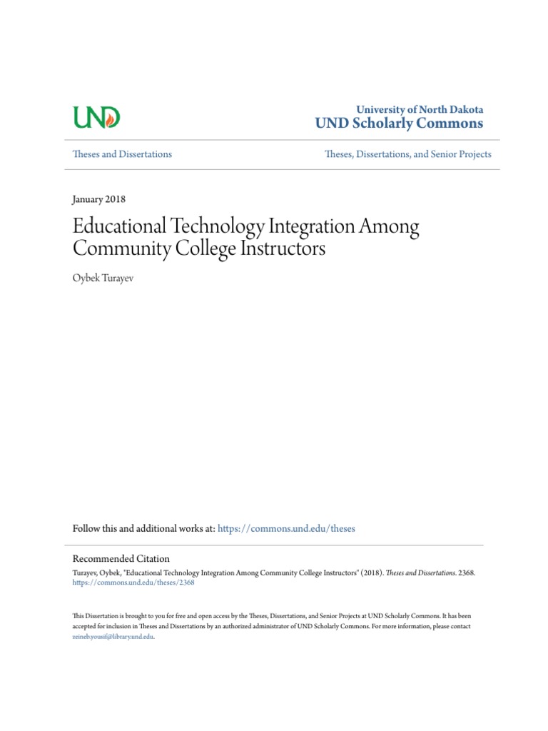 Educational Technology Integration Among Community College | PDF ...