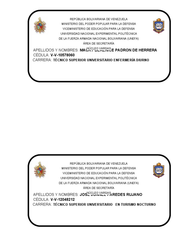 Estudiantes UNEFA Núcleo Vargas | PDF | Militar | Venezuela