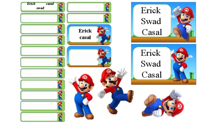 Mario Bross Etiquetas Escolares | PDF