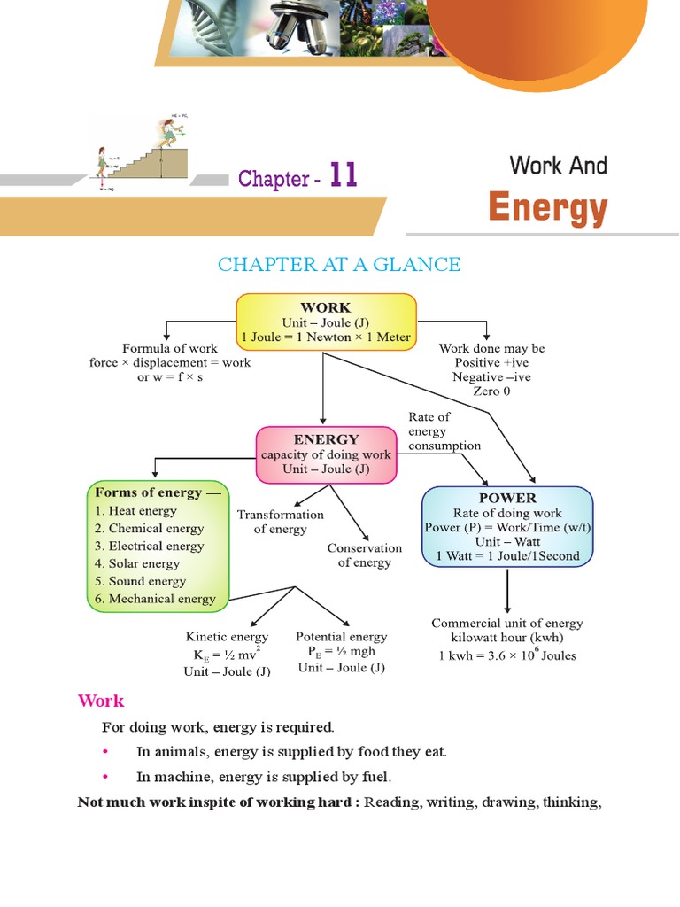 Work and Energy Chapter at a Glance | PDF | Potential Energy | Watt