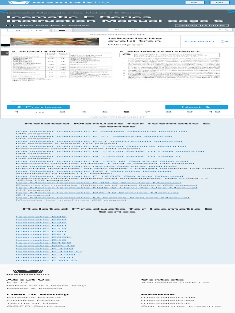 Icematic E Series Manuals Overview | PDF | Cyberspace