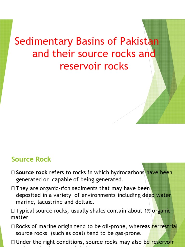 Sedimentary Basins and Source Rocks in Pakistan | PDF | Sedimentary ...