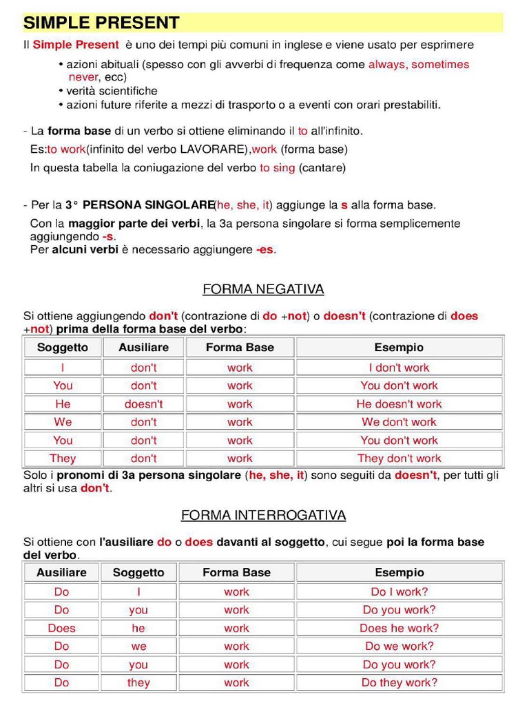 Present Simple | PDF