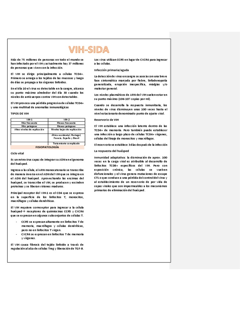 VIH/SIDA: Información Esencial y Síntomas | PDF | VIH | Virus