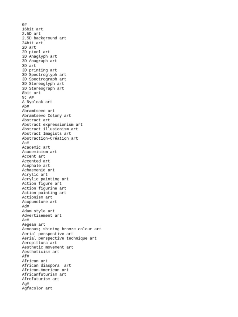 All Artsy Terms V1.42 Anchored V1 Final | PDF | Artistic Techniques ...