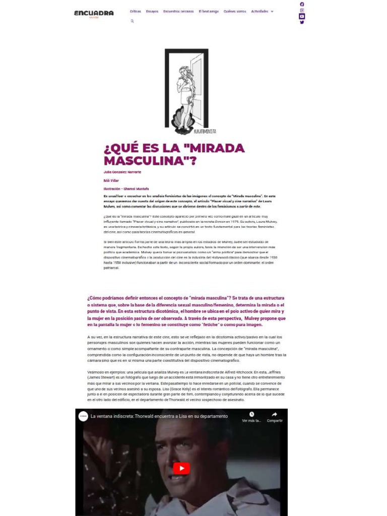 ¿Qué Es La Mirada Masculina? | PDF