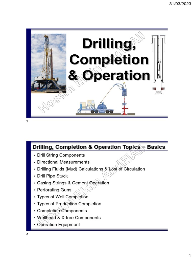 Drilling, Completion & Operation Topics Basics | PDF | Casing (Borehole) | Industrial Processes