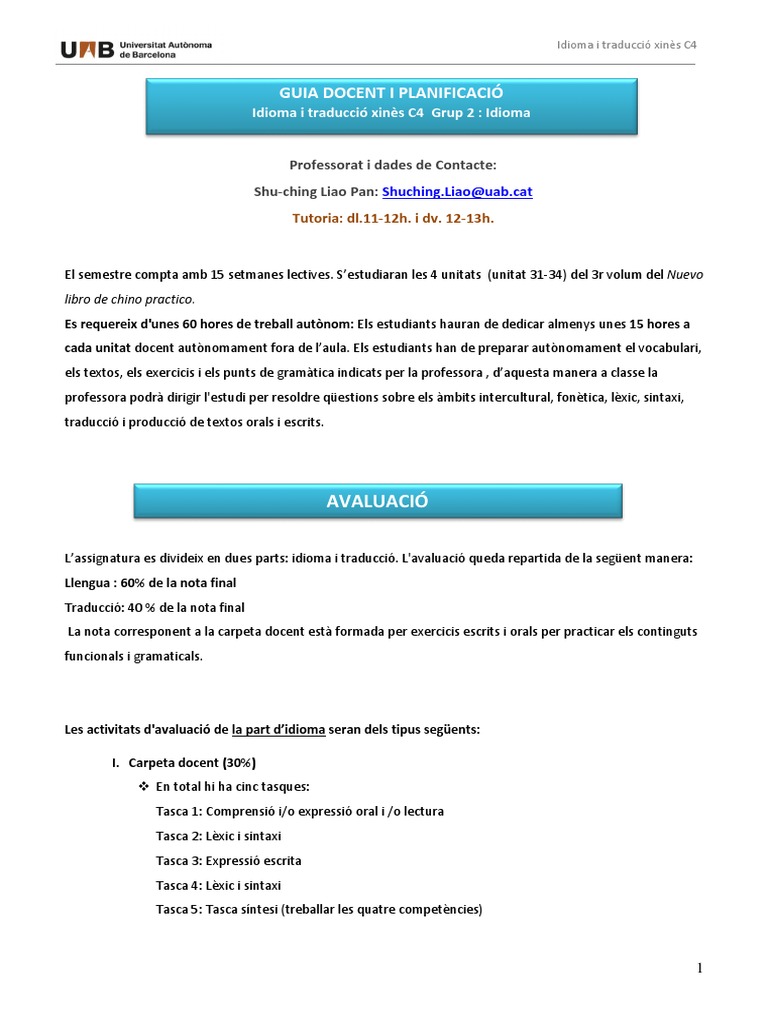 ITC4 Planificació 2022-2023 | PDF