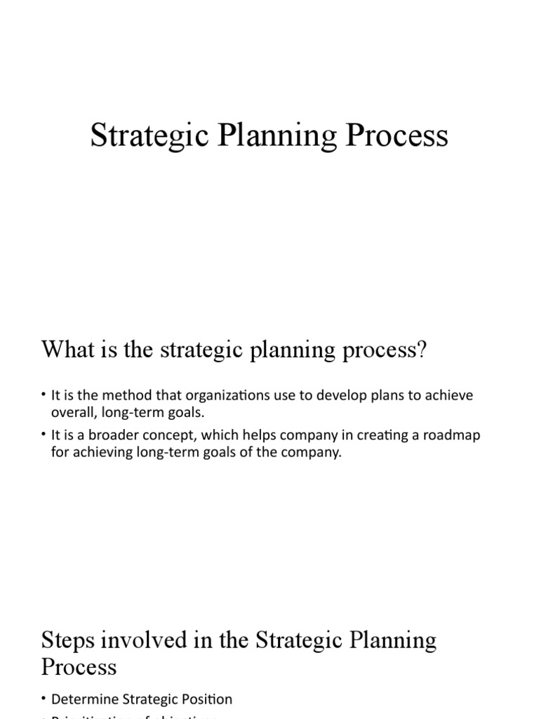 Strategic Planning Process | PDF | Strategic Management | Strategic ...