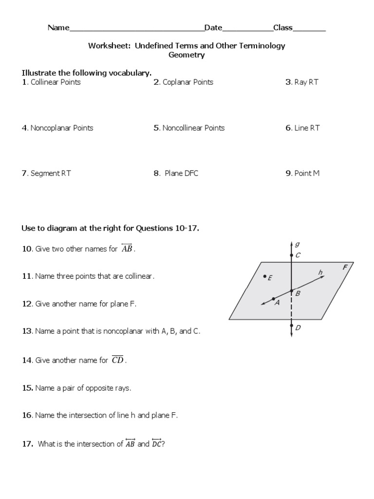 WS Terminology | PDF | Line (Geometry) | Euclidean Geometry
