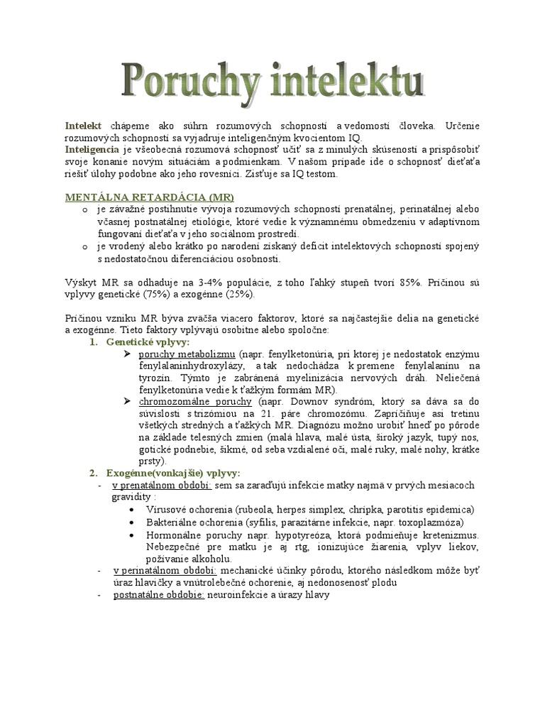 Chápeme Ako Súhrn Rozumových Schopností A Vedomostí Človeka. Určenie Je ...