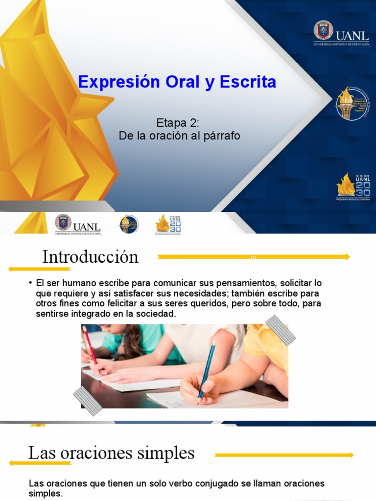 Oraciones y Párrafos: Guía Práctica | PDF | Oración (Lingüística) | Verbo