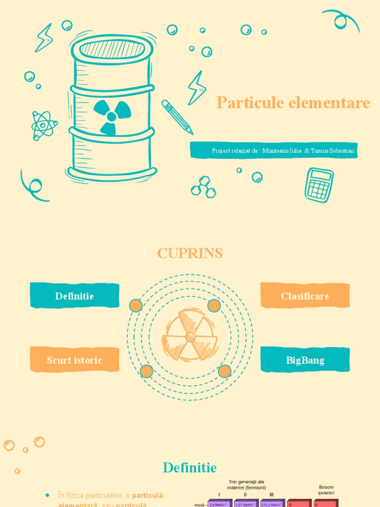 Particule Elementare: Proiect Relaizat De: Munteanu Iulia & Tomus ...