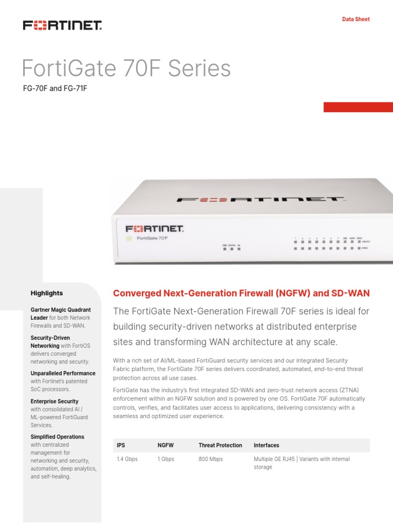Fortigate 70f Series | PDF | Security | Computer Security