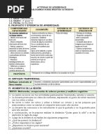 Sesión de Aprendizaje "Escribimos Un Cuento" | PDF | Aprendizaje | Cognición