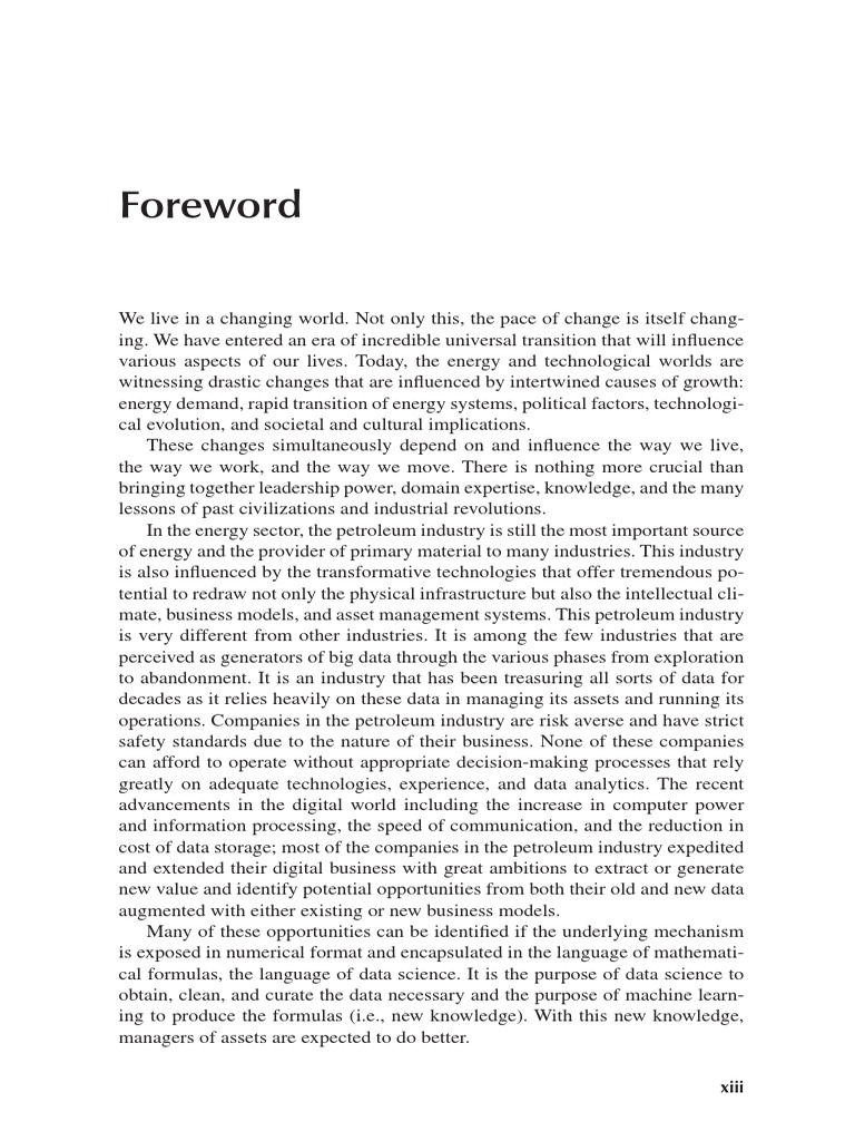 Foreword 2021 Machine Learning and Data Science in The Oil and Gas Industry | PDF | Learning ...