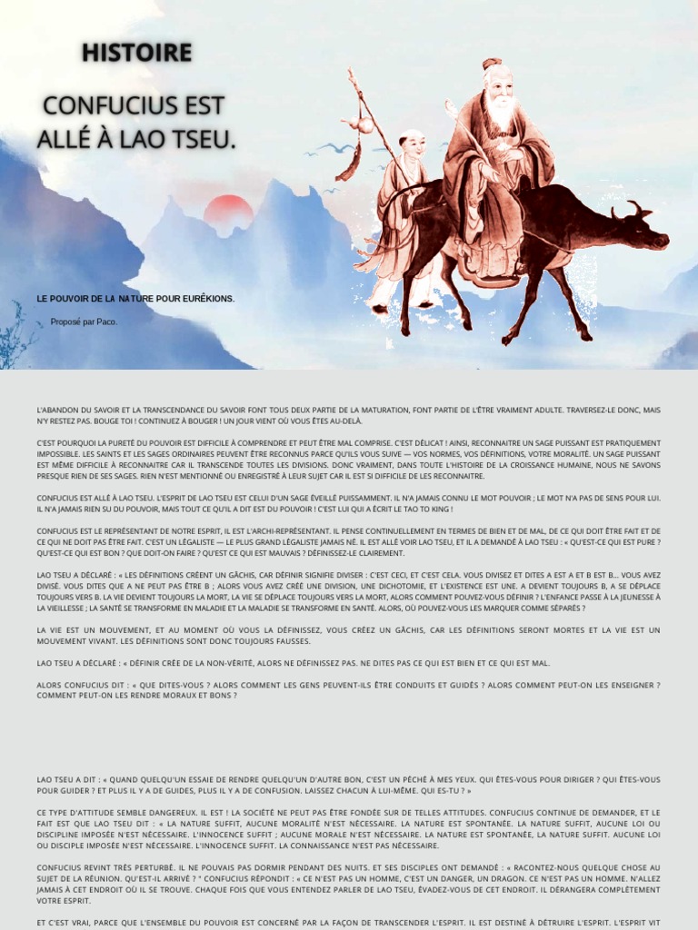 Lao Tseu et Confucius : Pouvoir et Nature | PDF | Confucius | Lao Tseu