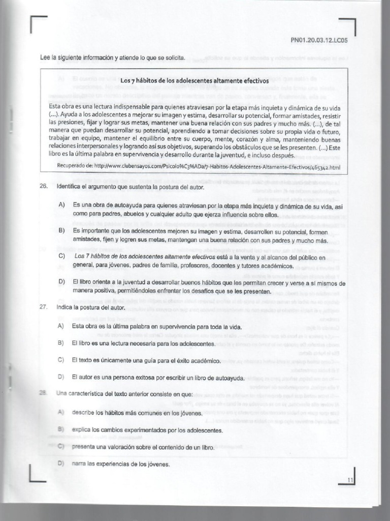 Ejemplo Planea 2 | PDF