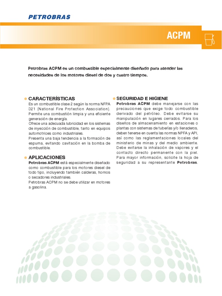 ACPM | PDF | Combustibles | Motor diesel