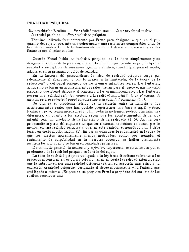 Jean Laplanche Y Jean Bertrand Pontalis - Realidad Psiquica ...