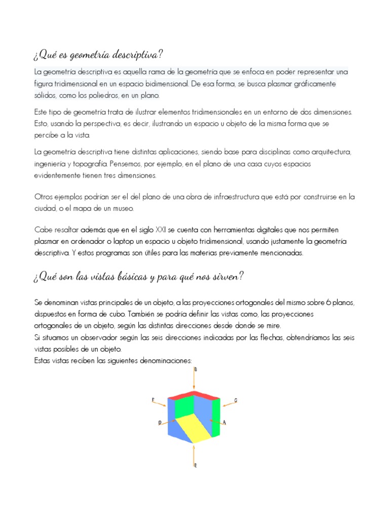 Vistas Isométricas en Geometría Descriptiva | PDF | Perspectiva ...