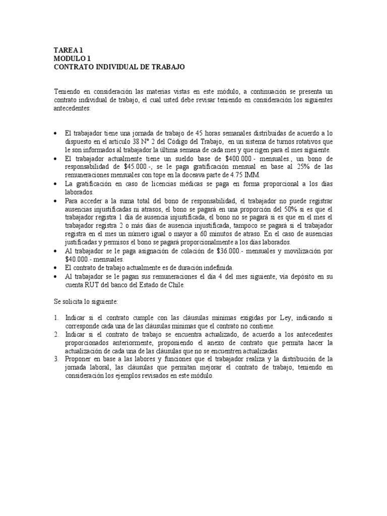 Tarea - 1 - Modulo - 1 Santiago Rivas | PDF | Tiempo de trabajo | Derecho laboral