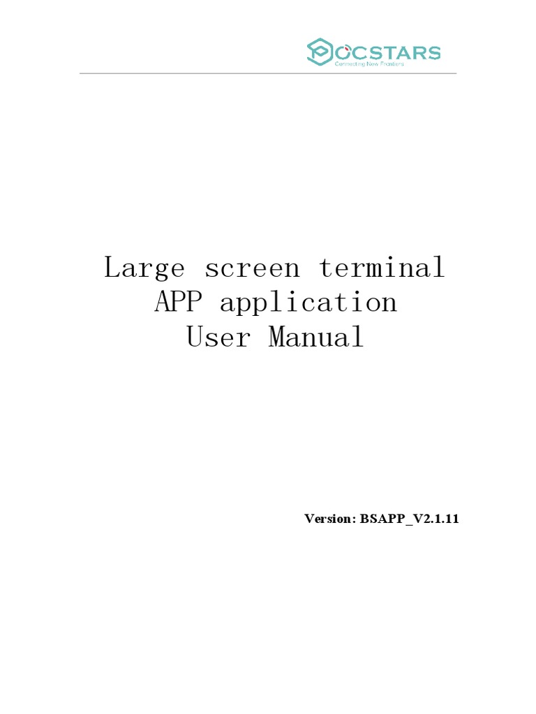 User Manual of Pocstars' APP - V21 | PDF | Command Line Interface | Login