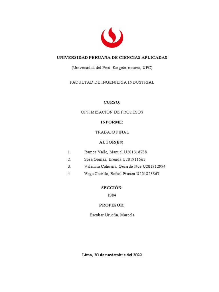 Tf-Grupo 6 | PDF | Programación dinámica | Análisis de sistemas