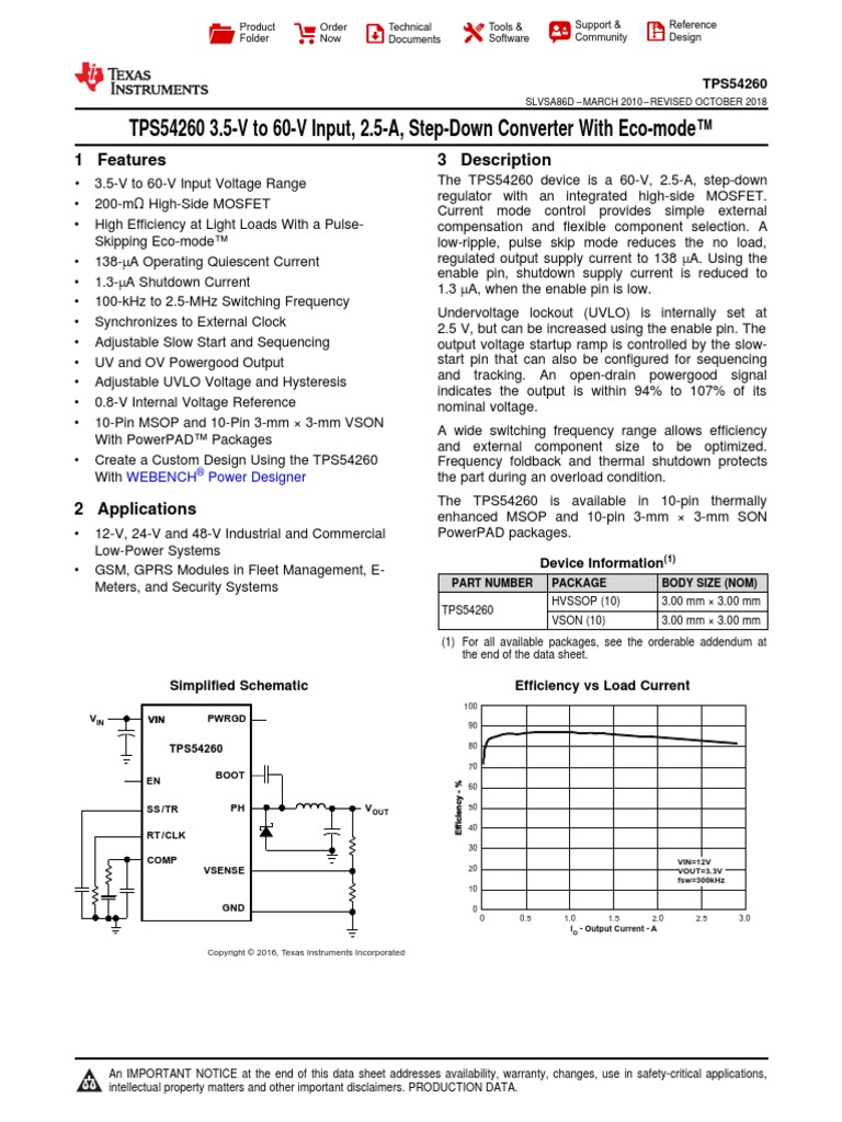 Tps 54260 | PDF | Amplifier | Electrostatic Discharge