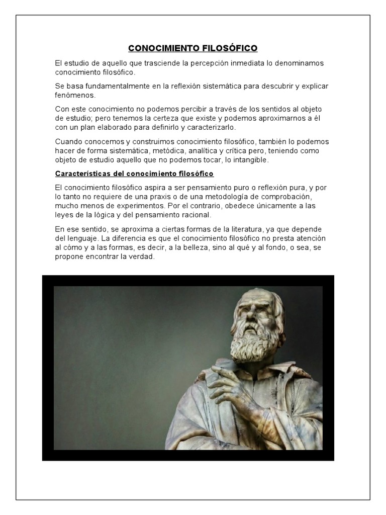 Conocimiento Filosófico | PDF | Conocimiento | Razón