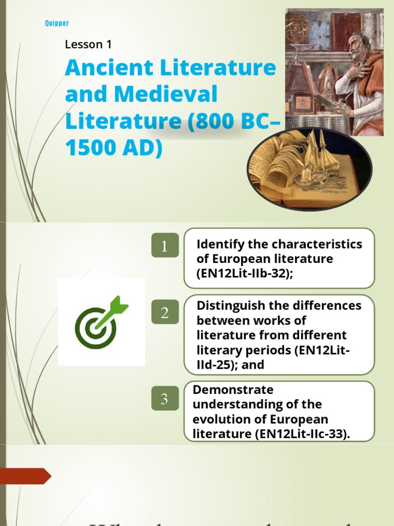 Ancient Literature and Medieval Literature (800 BC - 1500 AD) | PDF