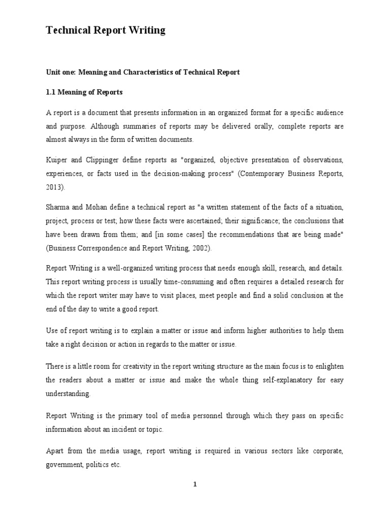 Report Writing Notes For Students New (2012) | PDF | Information ...