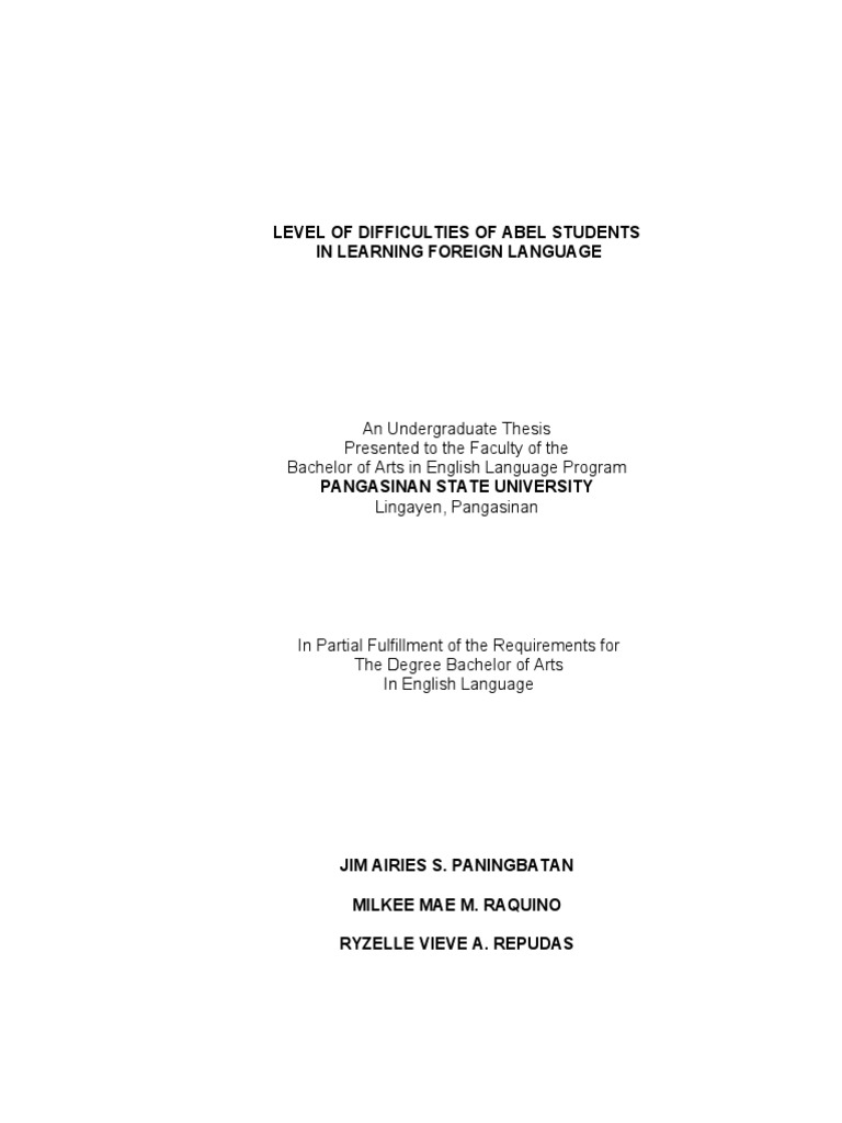 Final Manuscript | PDF | Language Education | Foreign Language