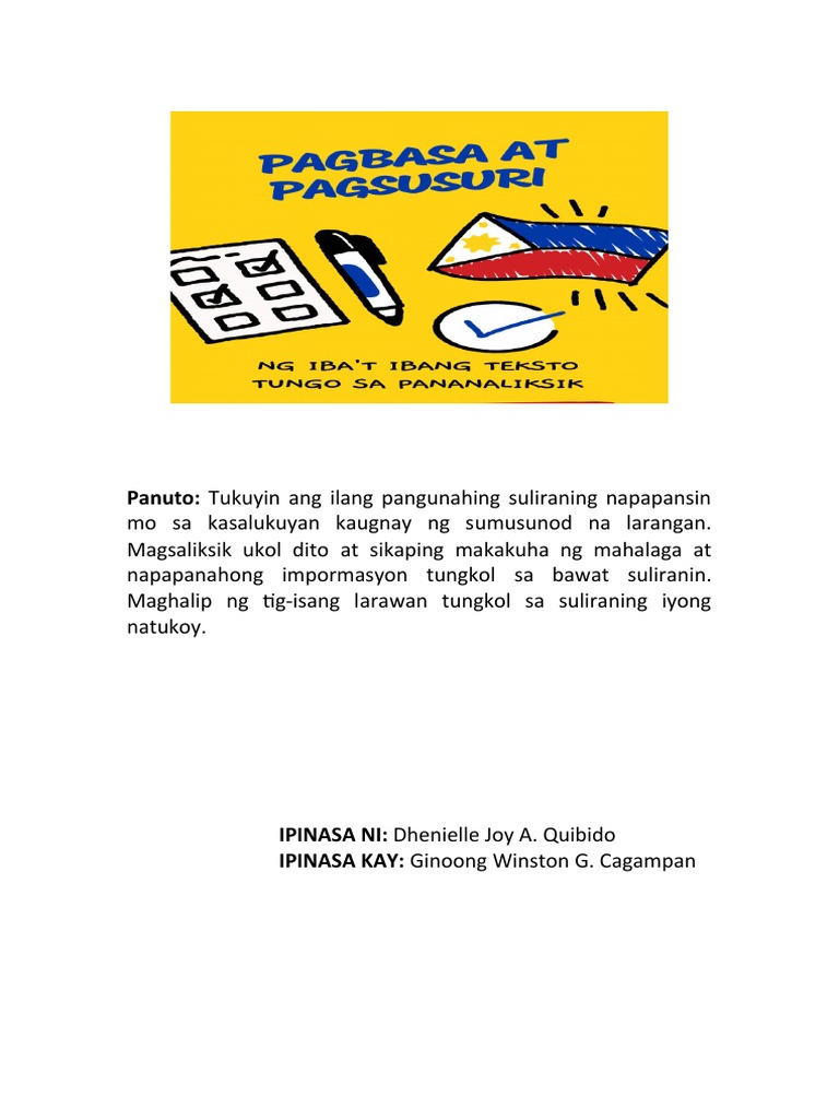 Pagbasa at Pagsusuri | PDF