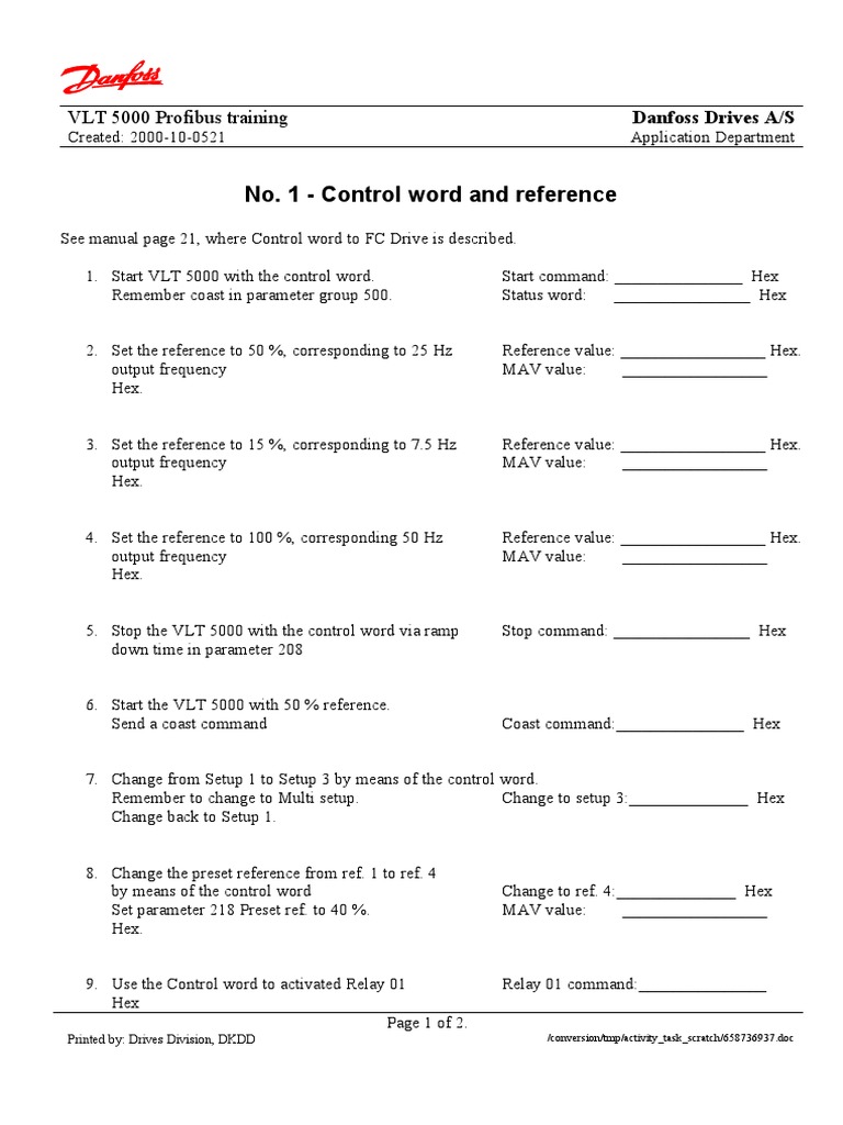 No. 1 - Control Word Og Reference GB | PDF | Electronic Engineering ...