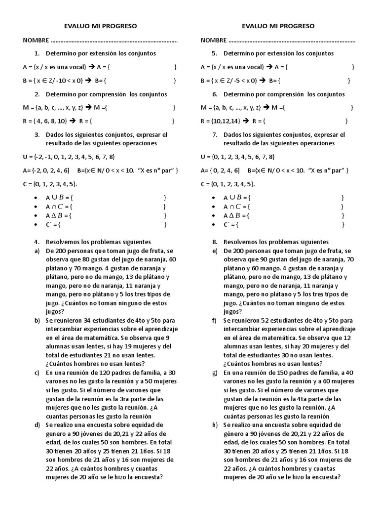 Evaluo Mi Progreso Evaluo Mi Progreso | PDF